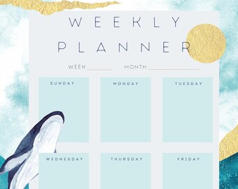 Digital Download, Weekly Planner Sheet, Organizer, Planner, Download ...