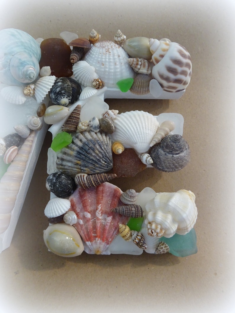 Seashell and Sea Glass LOVE Sign | Etsy