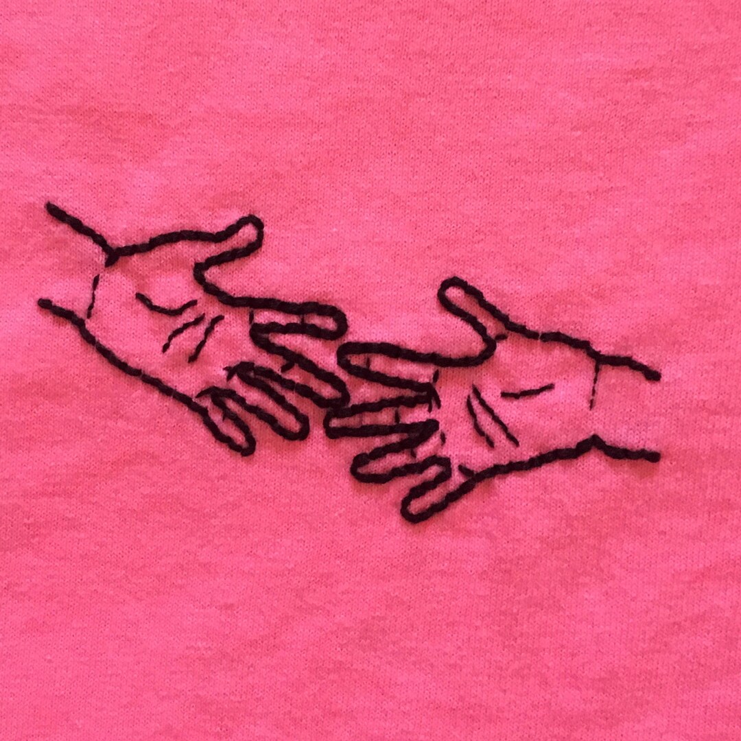 Two Hands Embroidered Emblem Shirt - Etsy