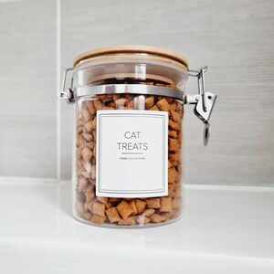 White Dog and Cat Treat Labels Waterproof Cat Food Label White Dog Food ...