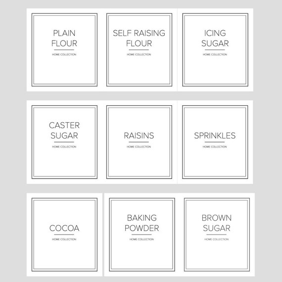 White Baking Labels Waterproof Plain Flour Icing Sugar Kitchen | Etsy