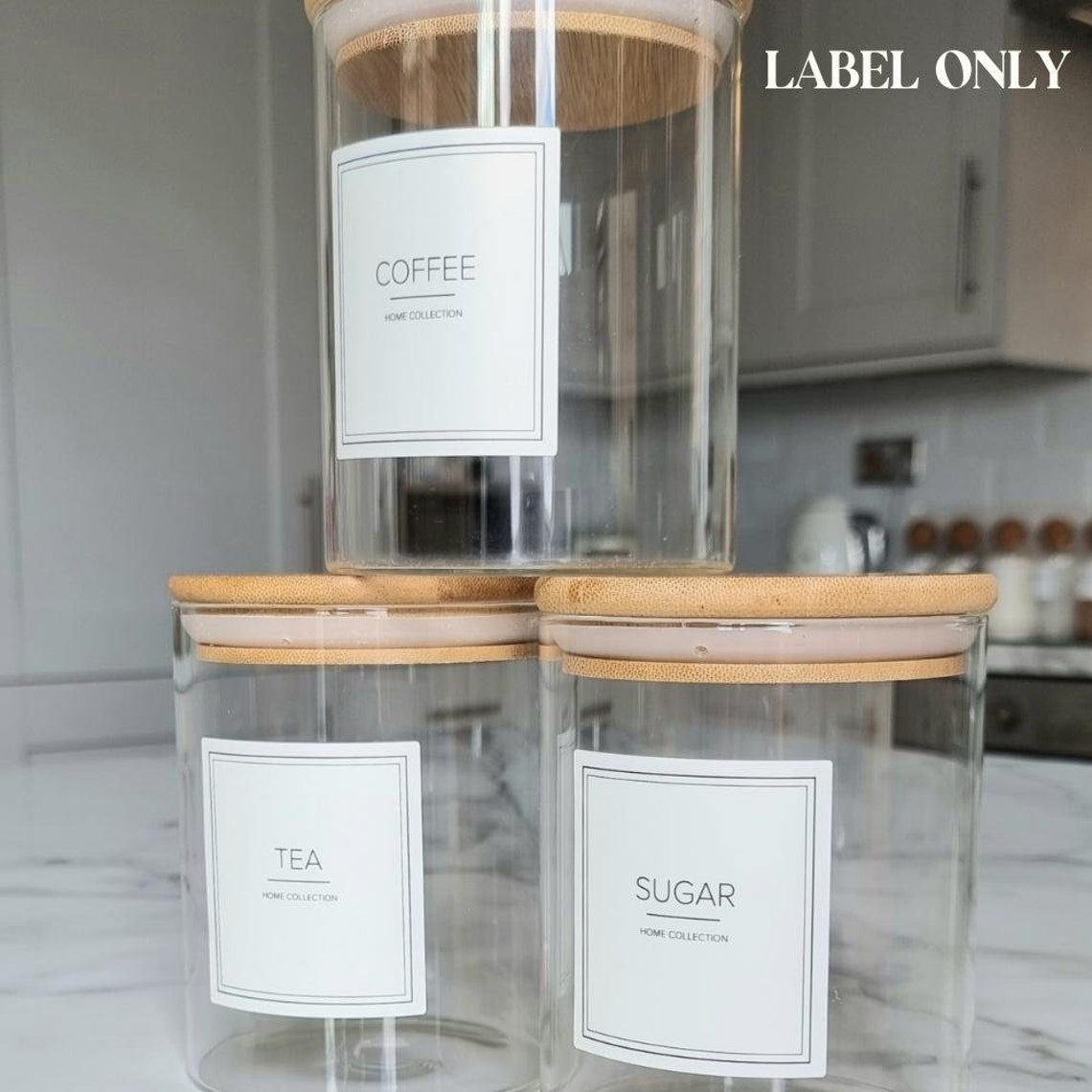 Tea Coffee Sugar Labels Bundle Waterproof & Oil Resistant | Etsy