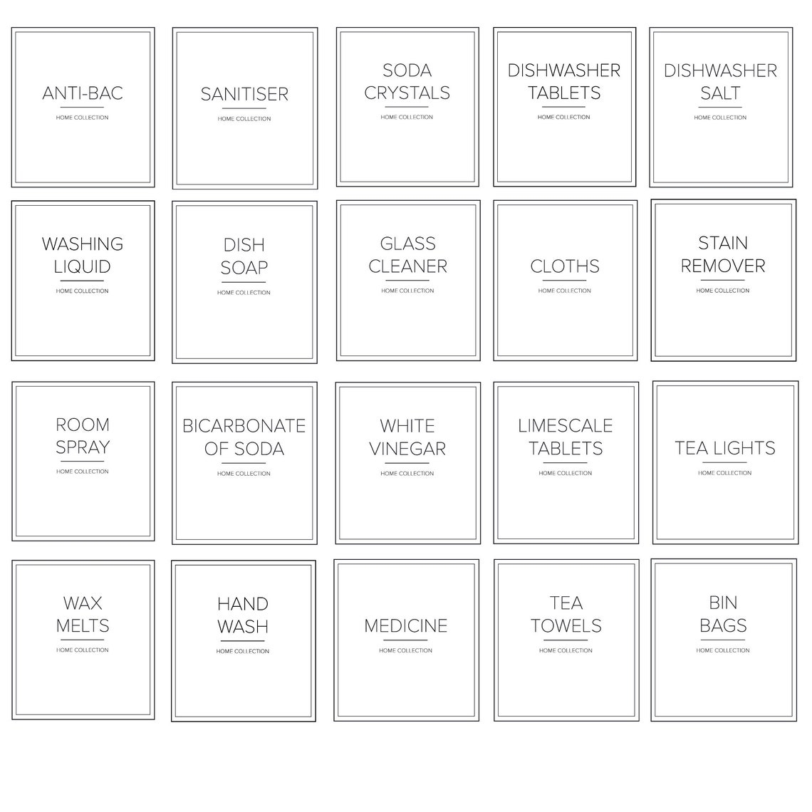 White Cleaning and Home Essentials Labels Waterproof Anti Bac - Etsy