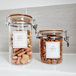 White Dog and Cat Treat Labels Waterproof Cat Food Label White Dog Food ...