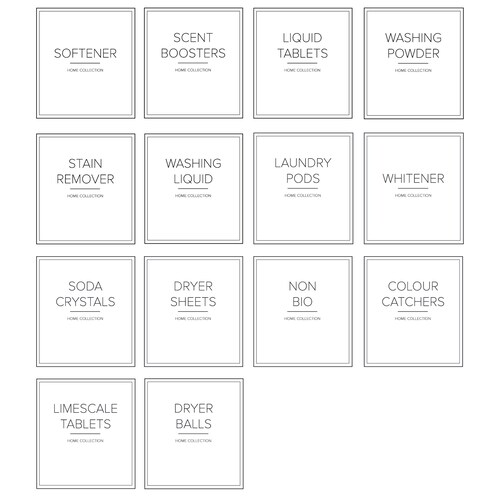 White Minimalist Laundry Labels Washing Powder Scent Boosters - Etsy