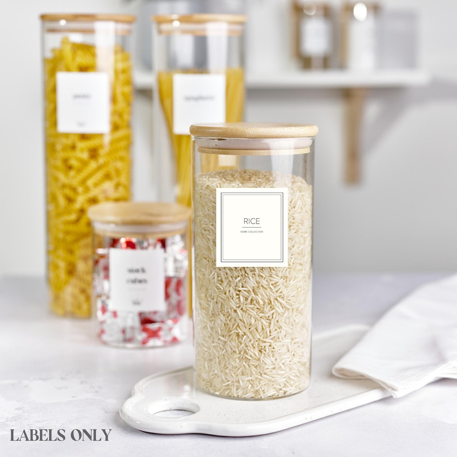 White Pantry Label Bundle Kitchen Storage Jar Labels Food - Etsy
