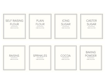 White Baking Labels Bundle Plain Flour Icing Sugar Kitchen Labels Food ...