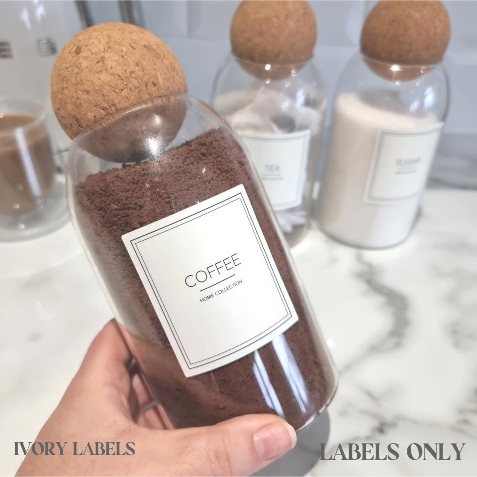 Tea Coffee Sugar Labels Bundle Waterproof & Oil Resistant | Etsy