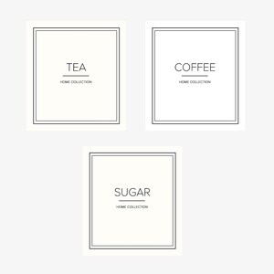 Tea Coffee Sugar Labels Bundle Waterproof & Oil Resistant | Etsy