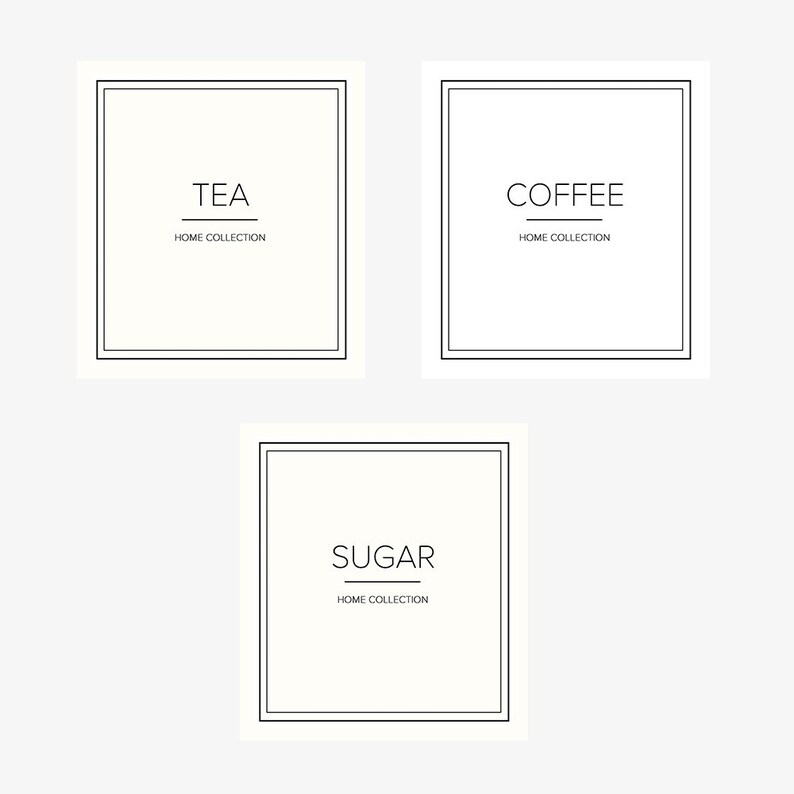 Tea Coffee Sugar Labels Bundle Waterproof & Oil Resistant | Etsy