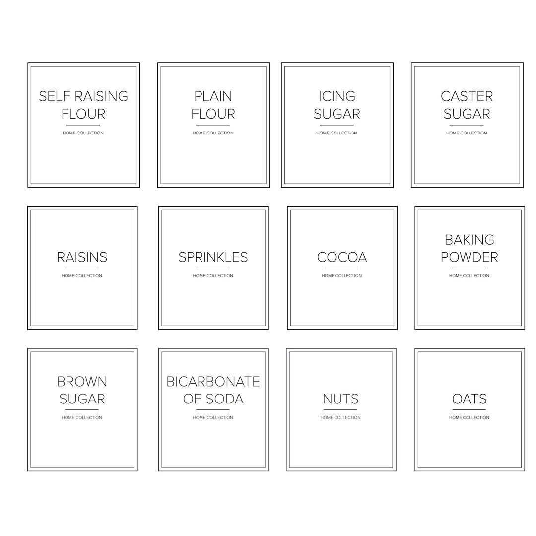 White Baking Labels Bundle Plain Flour Icing Sugar Kitchen - Etsy