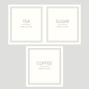Cream Tea Coffee Sugar Labels Bundle, Waterproof & Oil Resistant ...