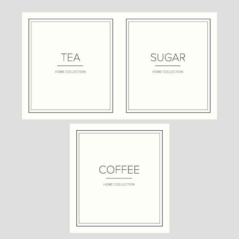 Cream Tea Coffee Sugar Labels Bundle Waterproof & Oil - Etsy