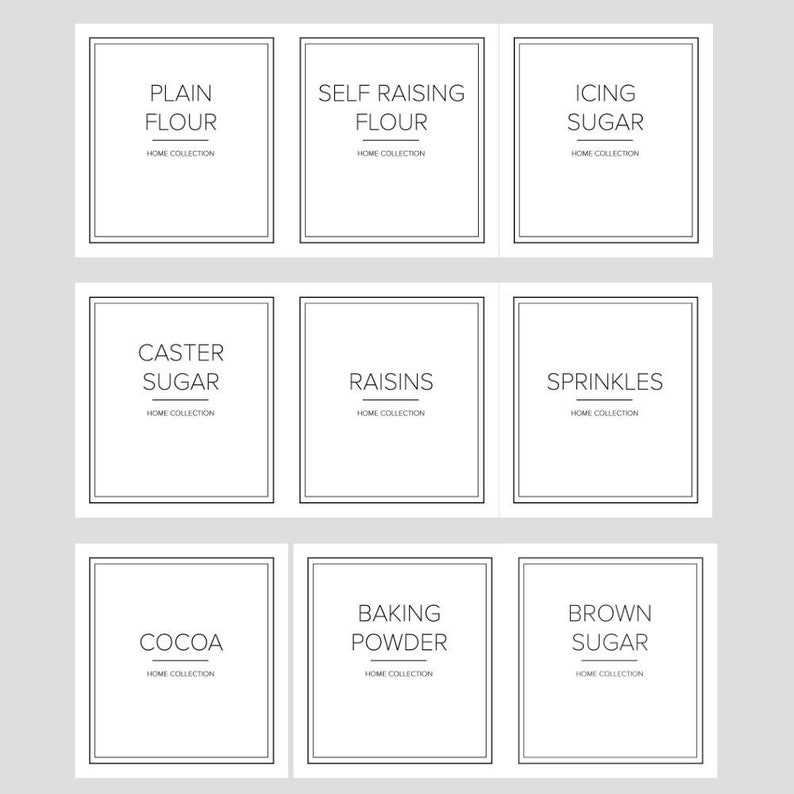 White Baking Labels Bundle Plain Flour Icing Sugar Kitchen - Etsy