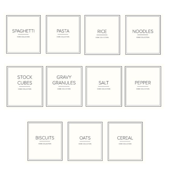 Cream Pantry Labels Waterproof Storage Jar Labels Pasta - Etsy