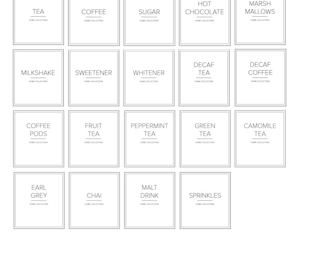 Organization Labels, Personalised Jar Labels, Sticker Label, Minimalist ...