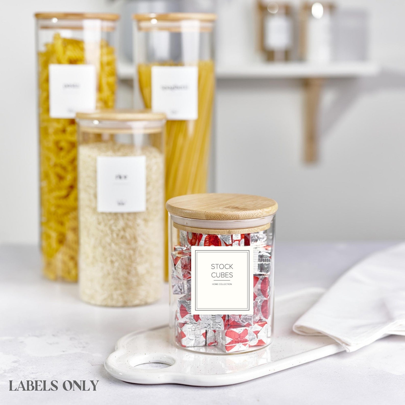 White Pantry Label Bundle Kitchen Storage Jar Labels Food - Etsy