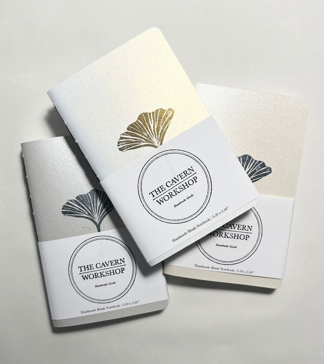Ginko Leaf Blank Notebook Handmade Elegant Small Journal Notebook Set ...
