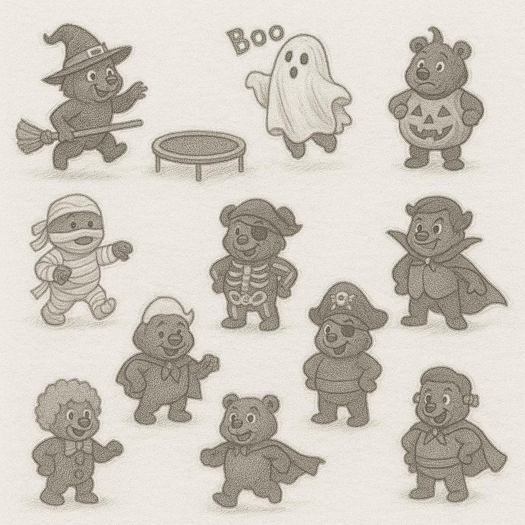 Halloween Bear Trampoline Troupe - Etsy