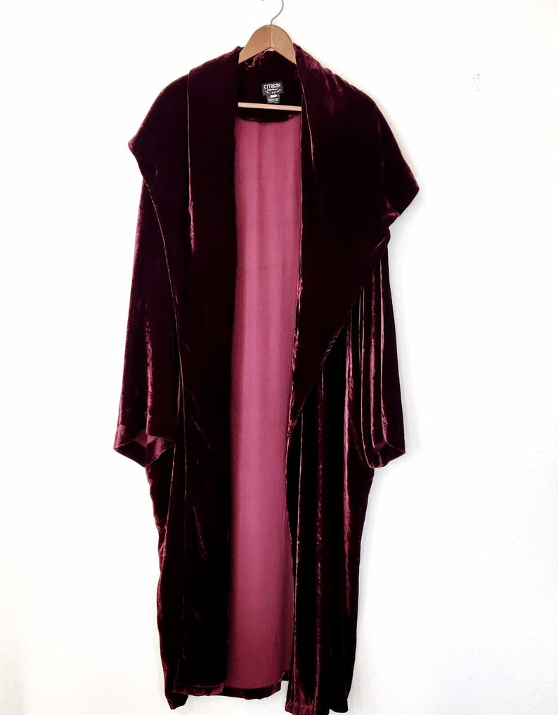 Vintage Silk Velvet Citron Santa Monica Collection Opera Coat and Dress ...