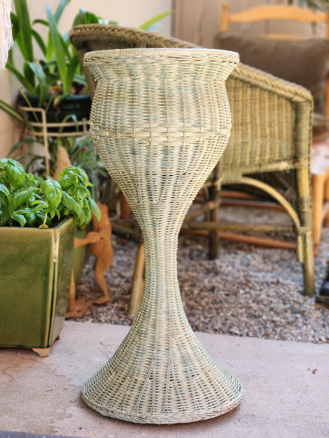 Vintage Wicker Plant Stand