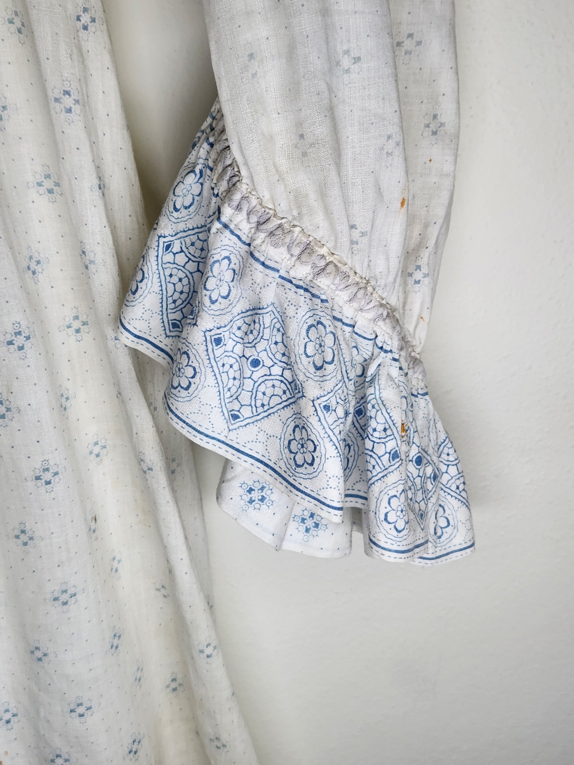 Antique Victorian French Handmade Cotton Wrapper With Ruffled Sleeves ...