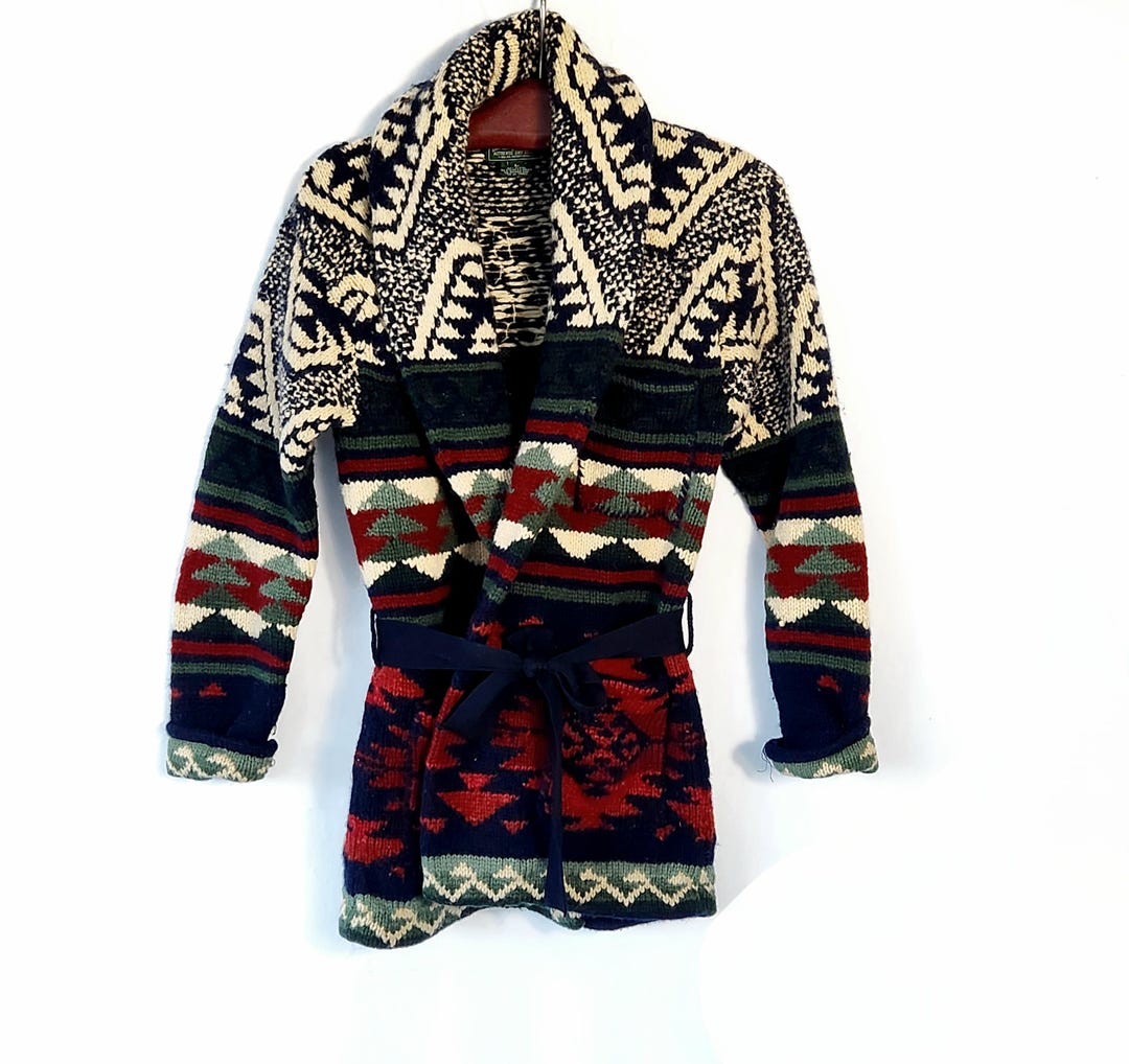 Vintage Ralph Lauren Polo Country Hand Knit Southwestern Cardigan - Etsy