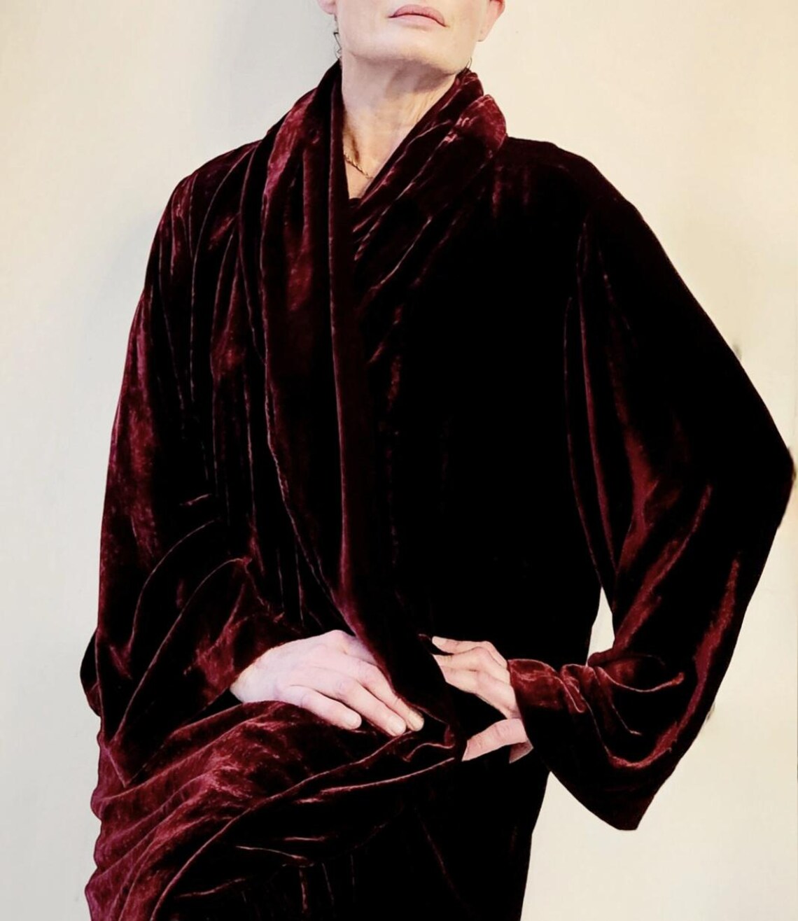 Vintage Silk Velvet Citron Santa Monica Collection Opera Coat and Dress ...