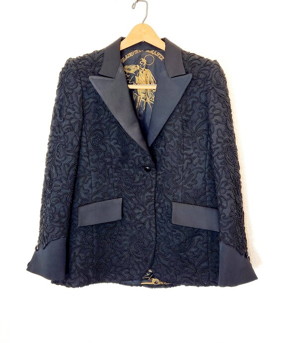 Vintage Harvey Krantz Formal Guipere Lace Tuxedo Jack… - Gem