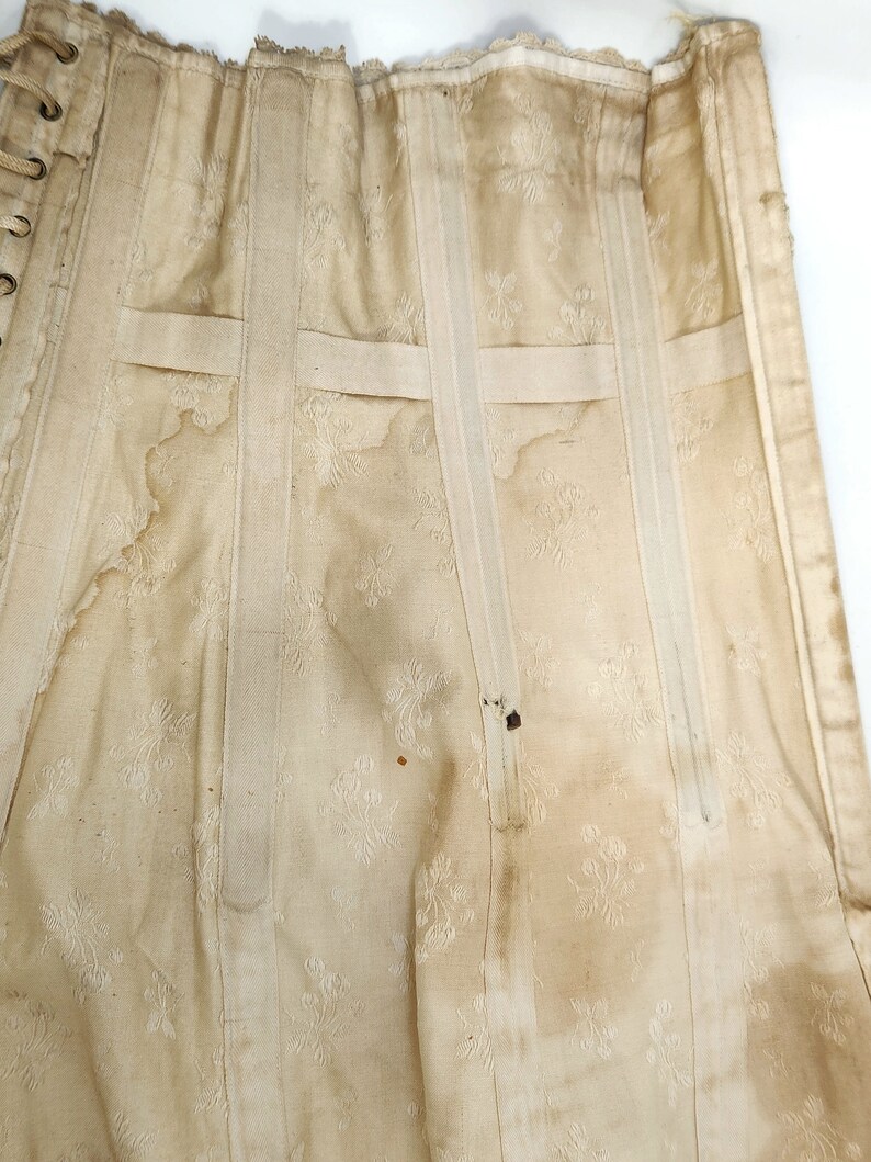 Antique French Edwardian Longline Corset With Whale Baleen and Steel ...