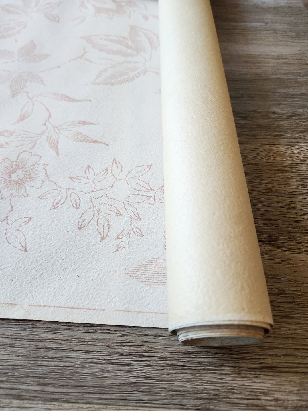 Antique French Textured Floral Wallpaper Bolt - Etsy