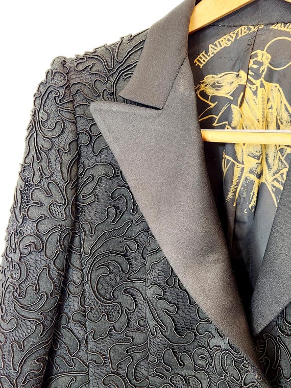 Vintage Harvey Krantz Formal Guipere Lace Tuxedo Jack… - Gem