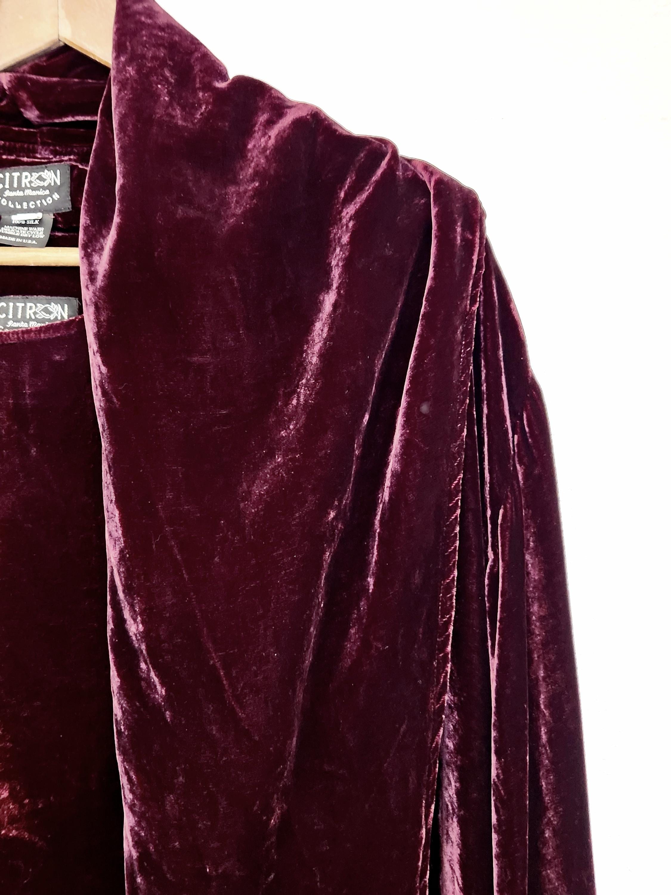 Vintage Silk Velvet Citron Santa Monica Collection Coat and Dress - Etsy