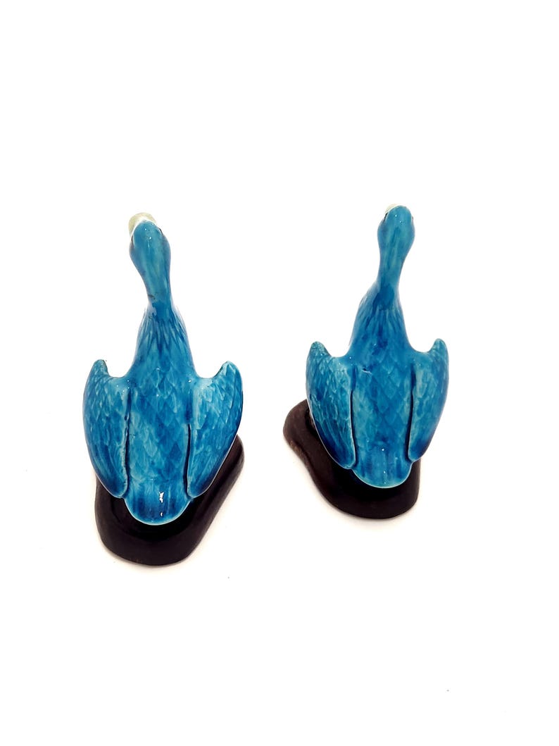 Antique Chinese Export Turquoise Blue Porcelain Figural Ducks - A Pair ...
