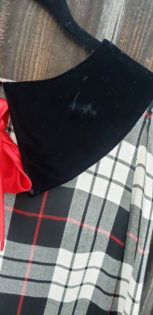 1960s Lanz of Salzburg True Vintage Black, White, and Red Plaid Dress ...