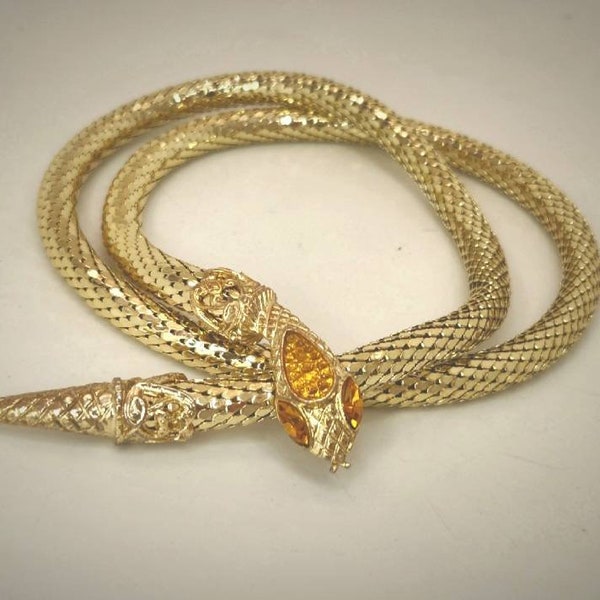 Vintage Gold Snake Belt - Etsy