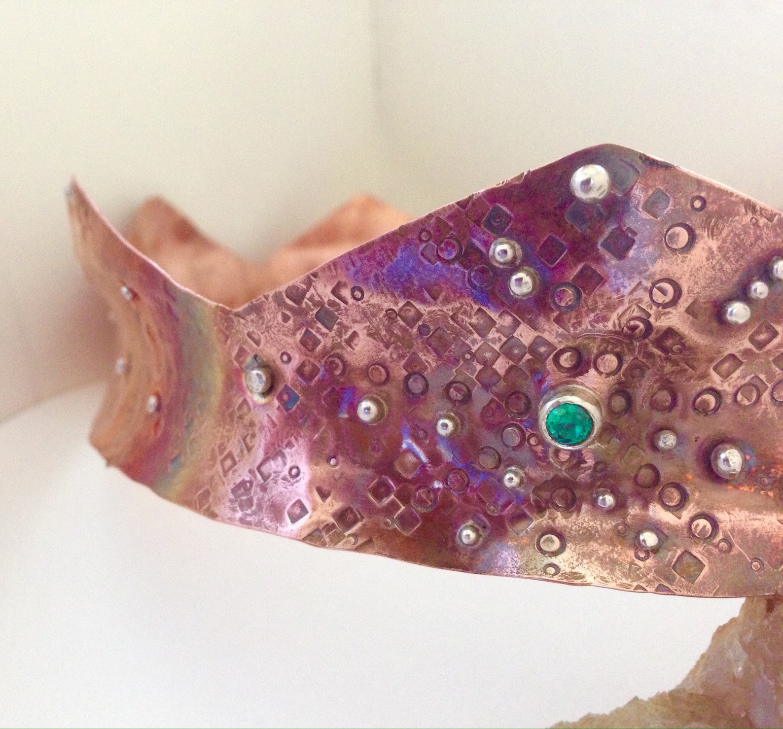 Handcrafted Textured Copper Crown With Sterling Silver - Etsy