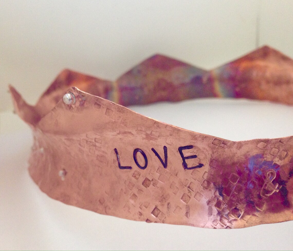 Handcrafted Textured Copper Crown With Sterling Silver - Etsy