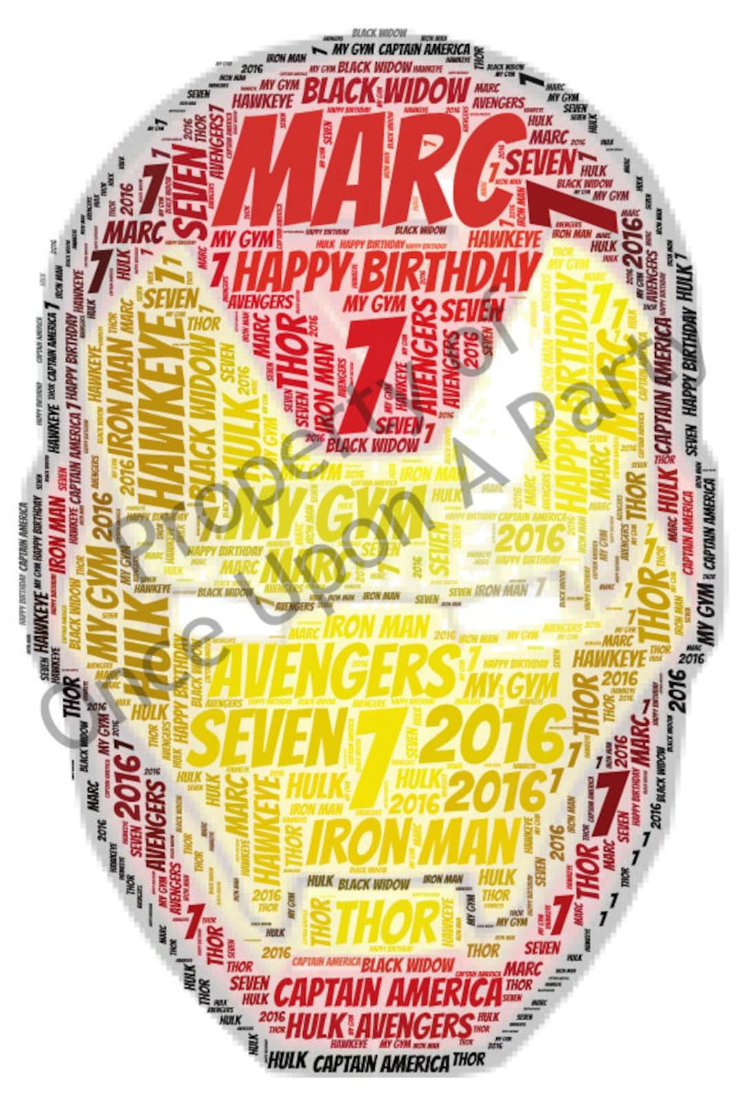Iron Man/ Personalized Word Clouds/ Digital Prints/ Word Art/ Custom ...