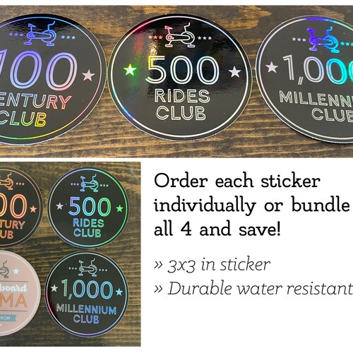 100 Rides Club Sticker Milestone Sticker for Bike Rider - Etsy