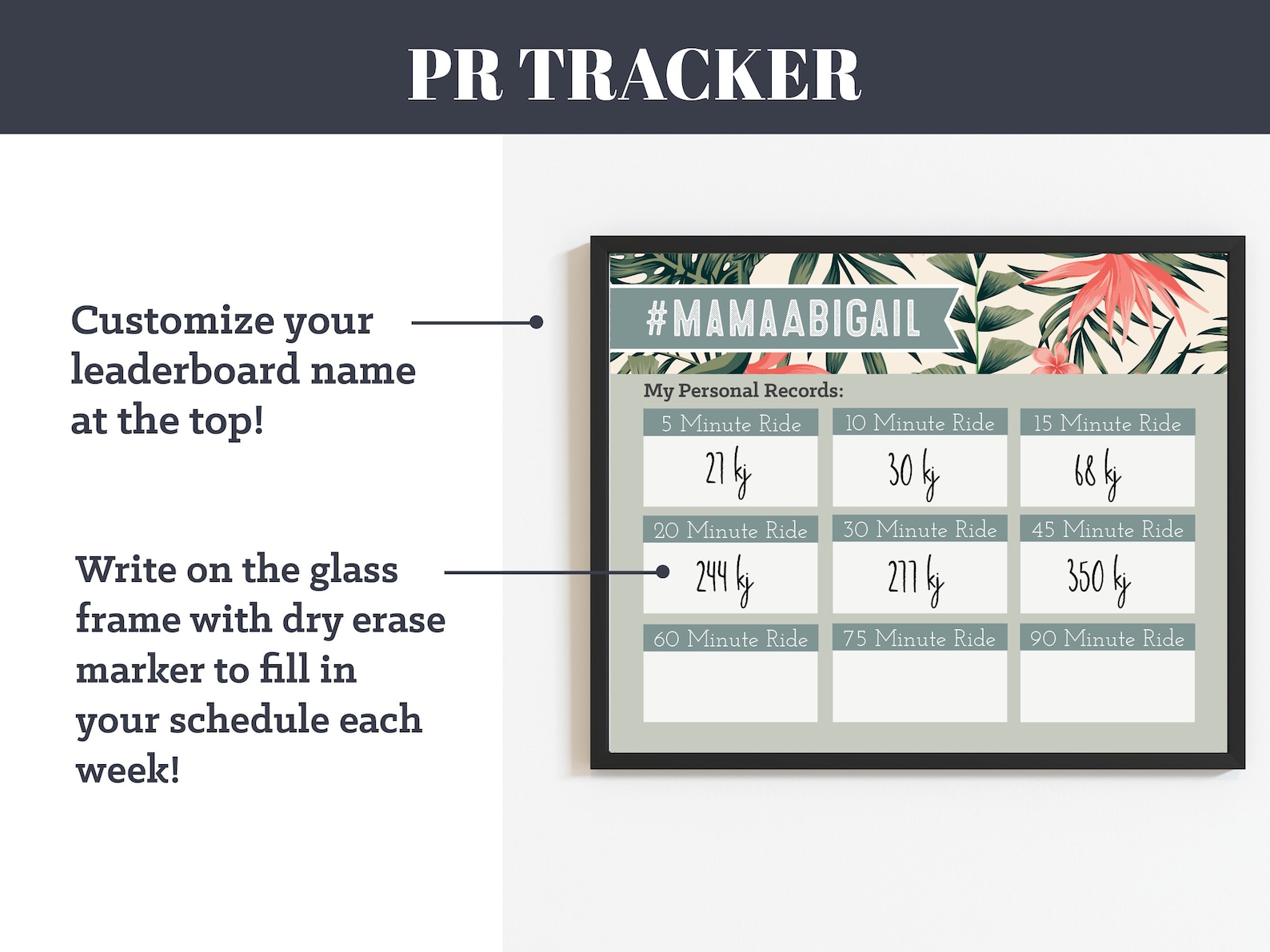 PR Tracker for Home Riders Reusable Workout Planner Dry - Etsy
