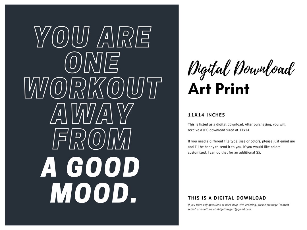 You Are One Workout Away From a Good Mood | Digital Download ...