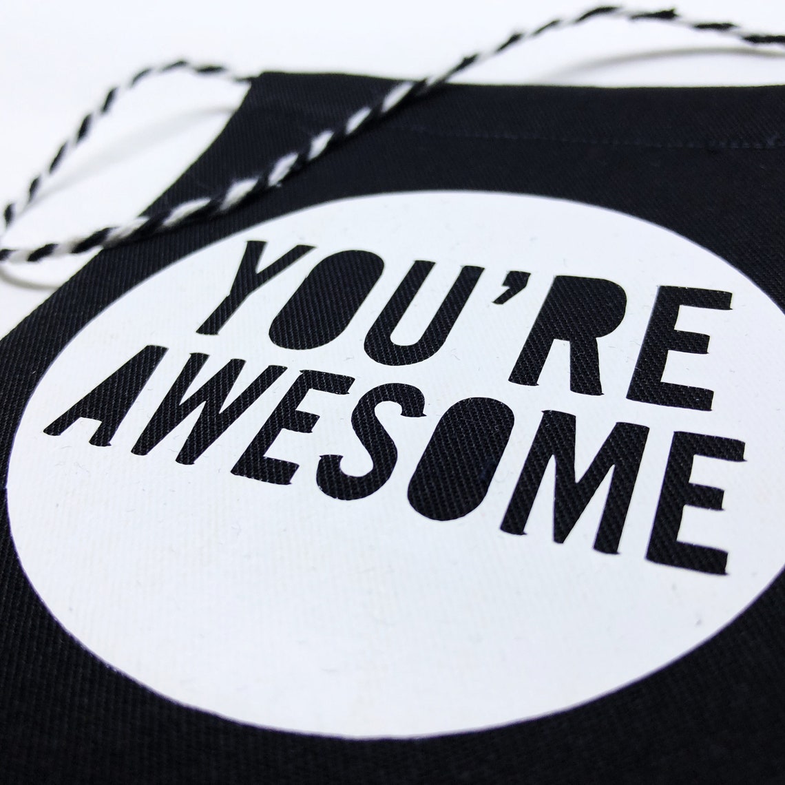 You're Awesome Handmade Fabric Flag Monochrome Hanging - Etsy