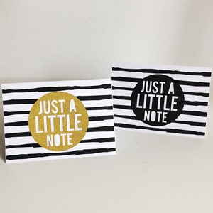 Just a Little Note Card 6 Pack, Monochrome and Gold A6 Cards, Just ...