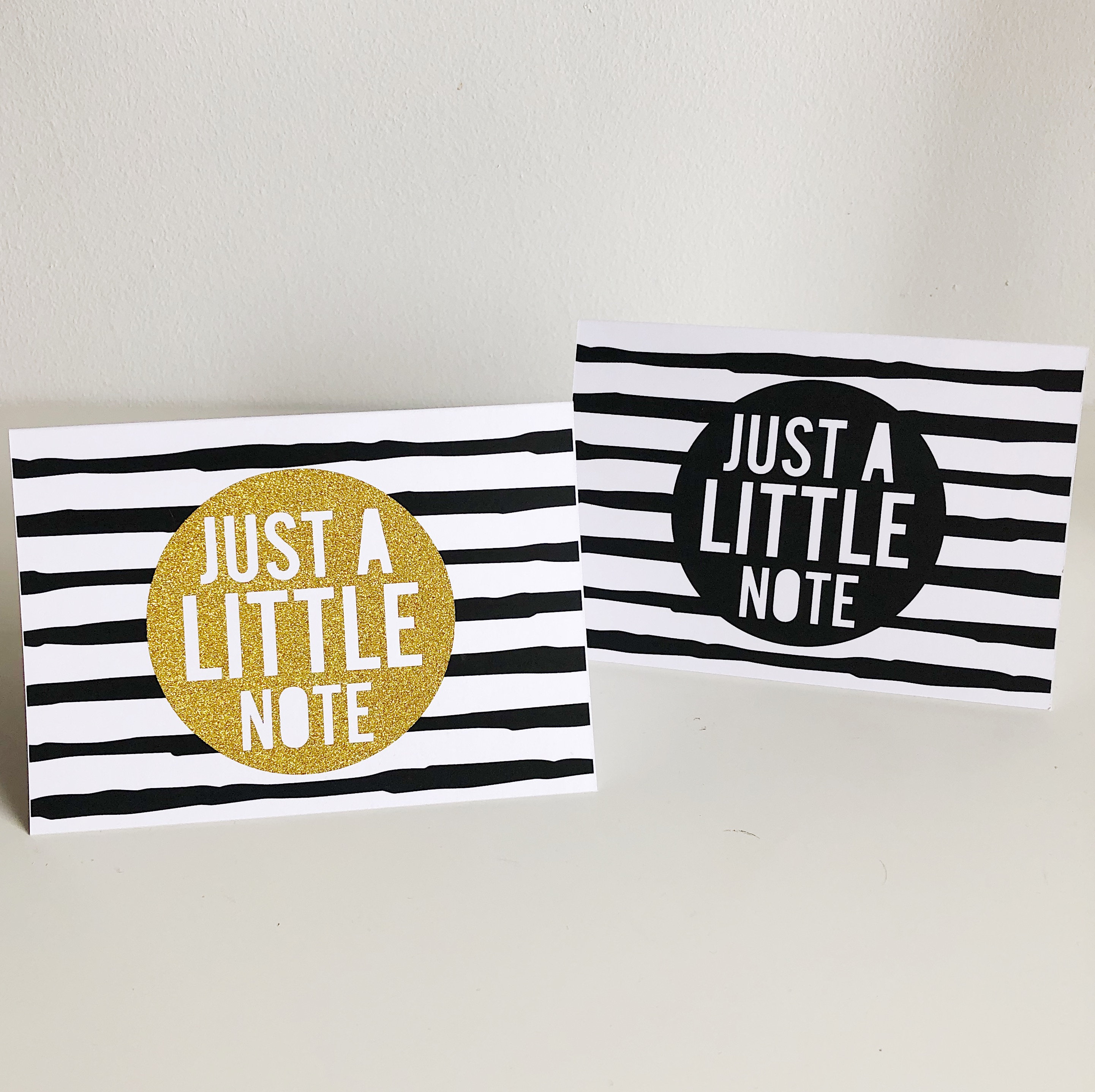 Just a Little Note Card 6 Pack Monochrome and Gold A6 Cards - Etsy UK