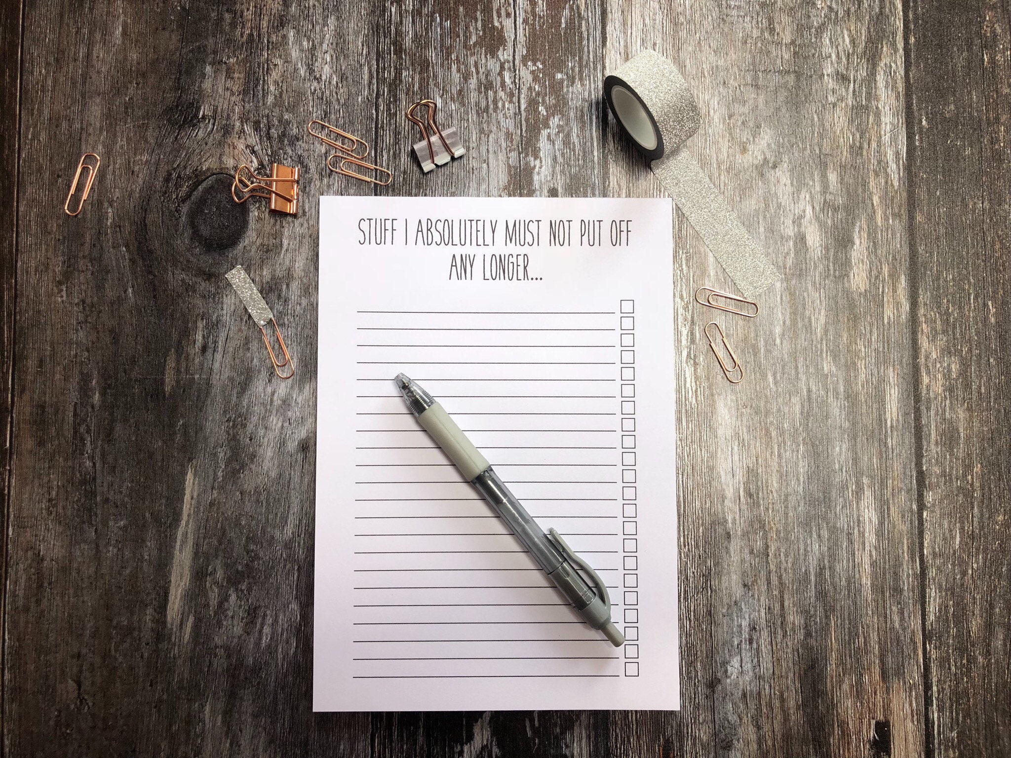 Handmade To-do List Notepad Monochrome A5 Pad Christmas | Etsy UK