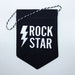 Rock Star Handmade Fabric Flag, Monochrome Hanging Wall Banner ...