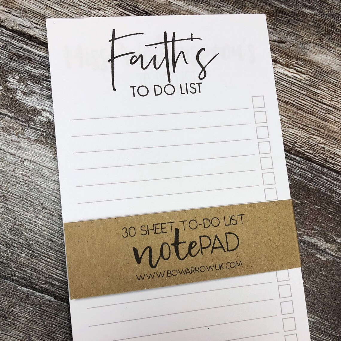 Personalised To-do List Handmade DL Notepad Tick Box to Do | Etsy