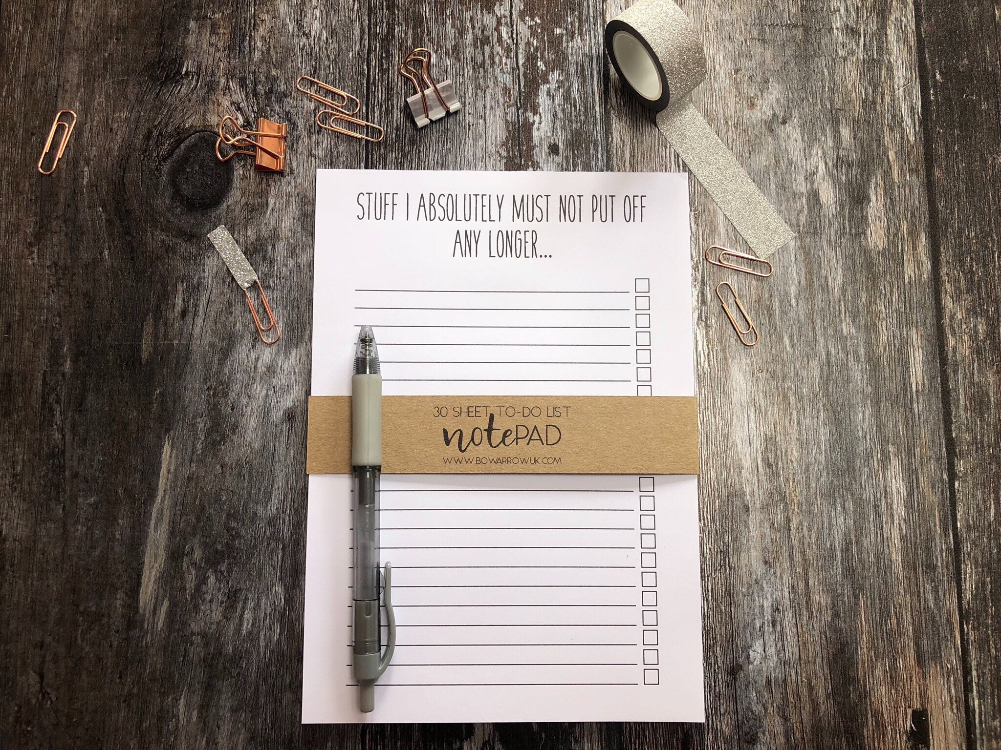 Handmade To-do List Notepad Monochrome A5 Pad Christmas | Etsy UK