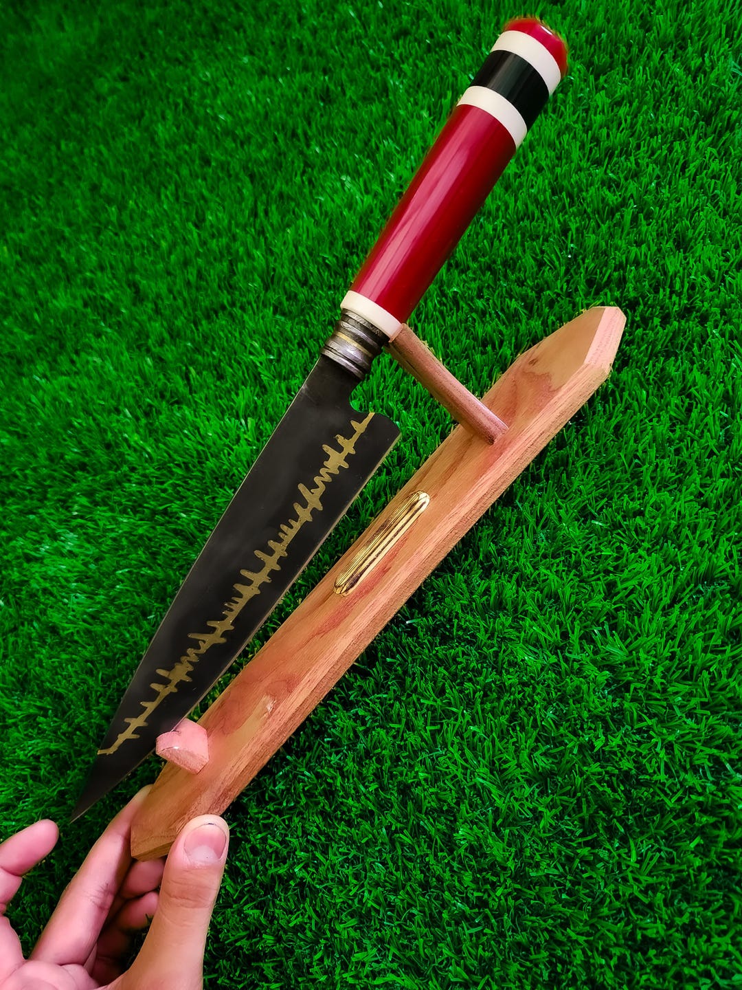 Gold Chef Knife, D2 Steel, Kitchen Knife, Handmade Chef Knife, Wood ...